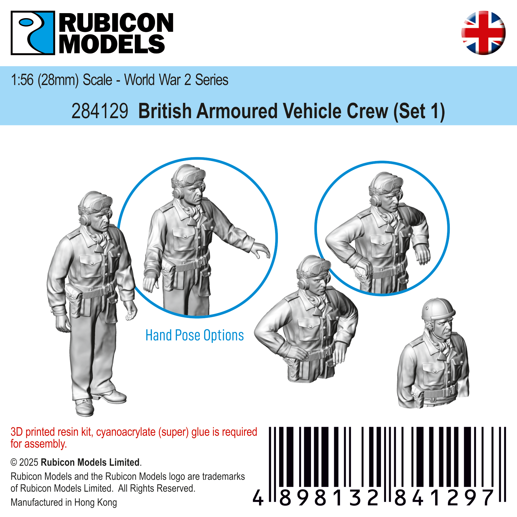 284129 - British Armoured Vehicle Crew Set 1 – RUBICON MODELS UK Ltd
